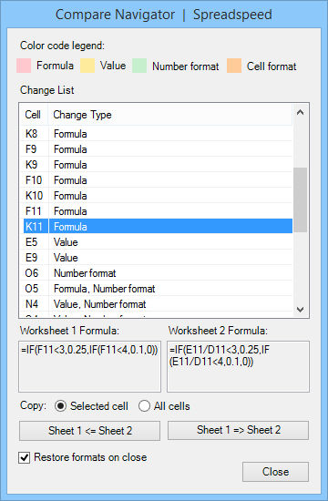 Compare Excel Worksheets - Spreadspeed Features | BreezeTree Compare Excel Worksheets - Spreadspeed Features | BreezeTree